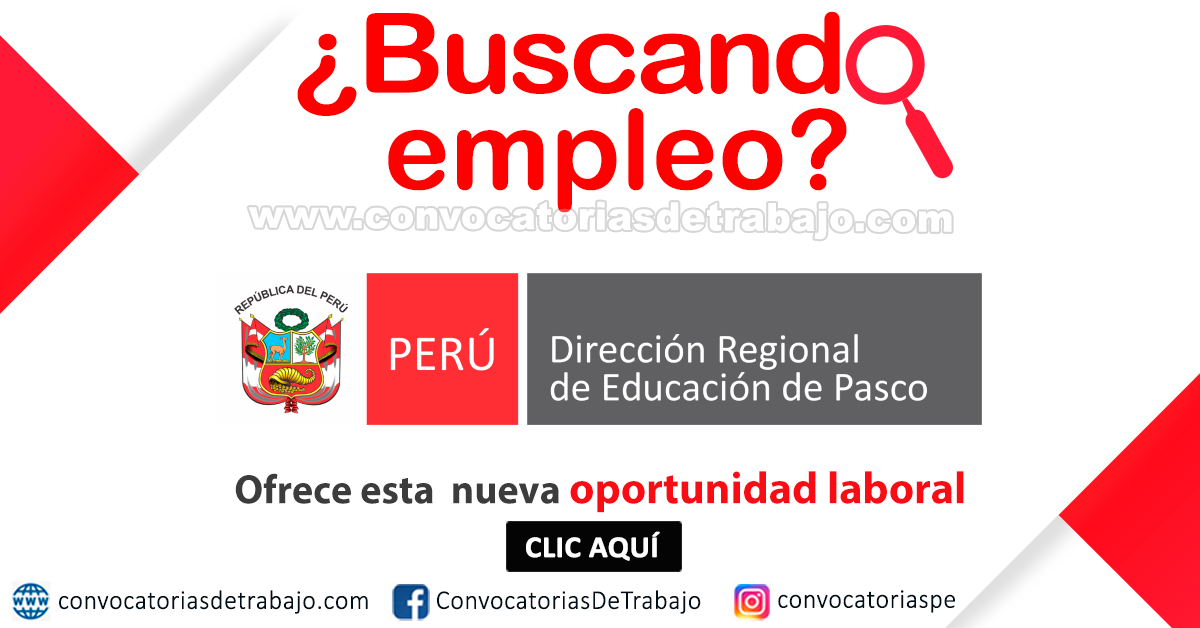 DIRECCIÓN DE EDUCACIÓN(DRE) PASCO > Convocatoria CAS N° 001 ... DIRECCIÓN DE EDUCACIÓN(DRE) PASCO > Convocatoria CAS N° 001 ...